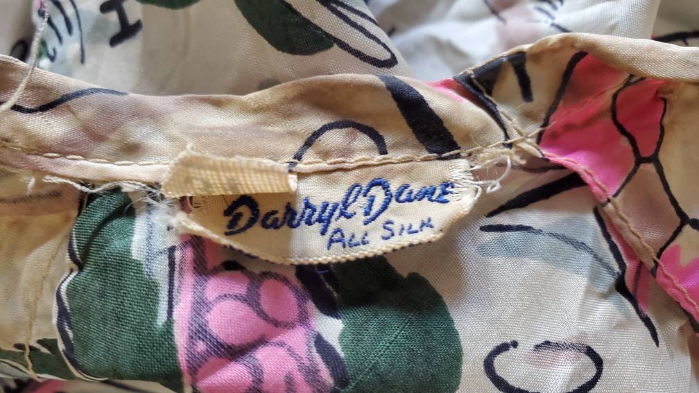 Vintage 1930s 1940s Silk Blouse Immaculate Condition Florida Tropical ...