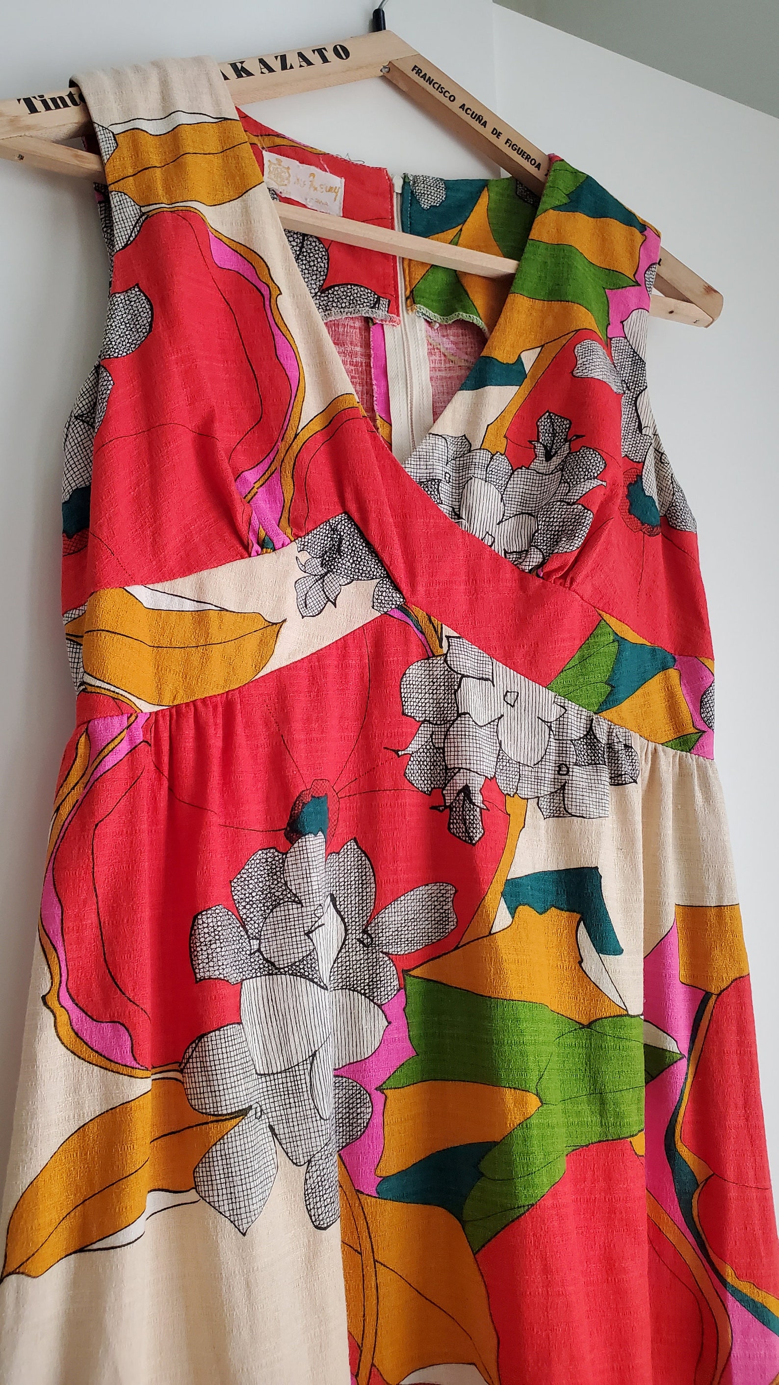 Vintage 1960s PSYCHEDELIC Floral Maxi Mcinerny Muumuu HAWAIIAN Dress ...