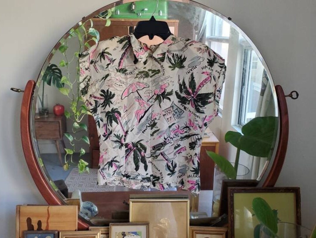 Vintage 1930s 1940s Silk Blouse Immaculate Condition Florida Tropical ...