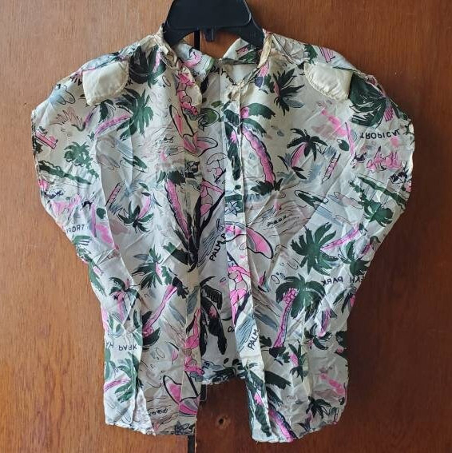 Vintage 1930s 1940s Silk Blouse Immaculate Condition Florida Tropical ...