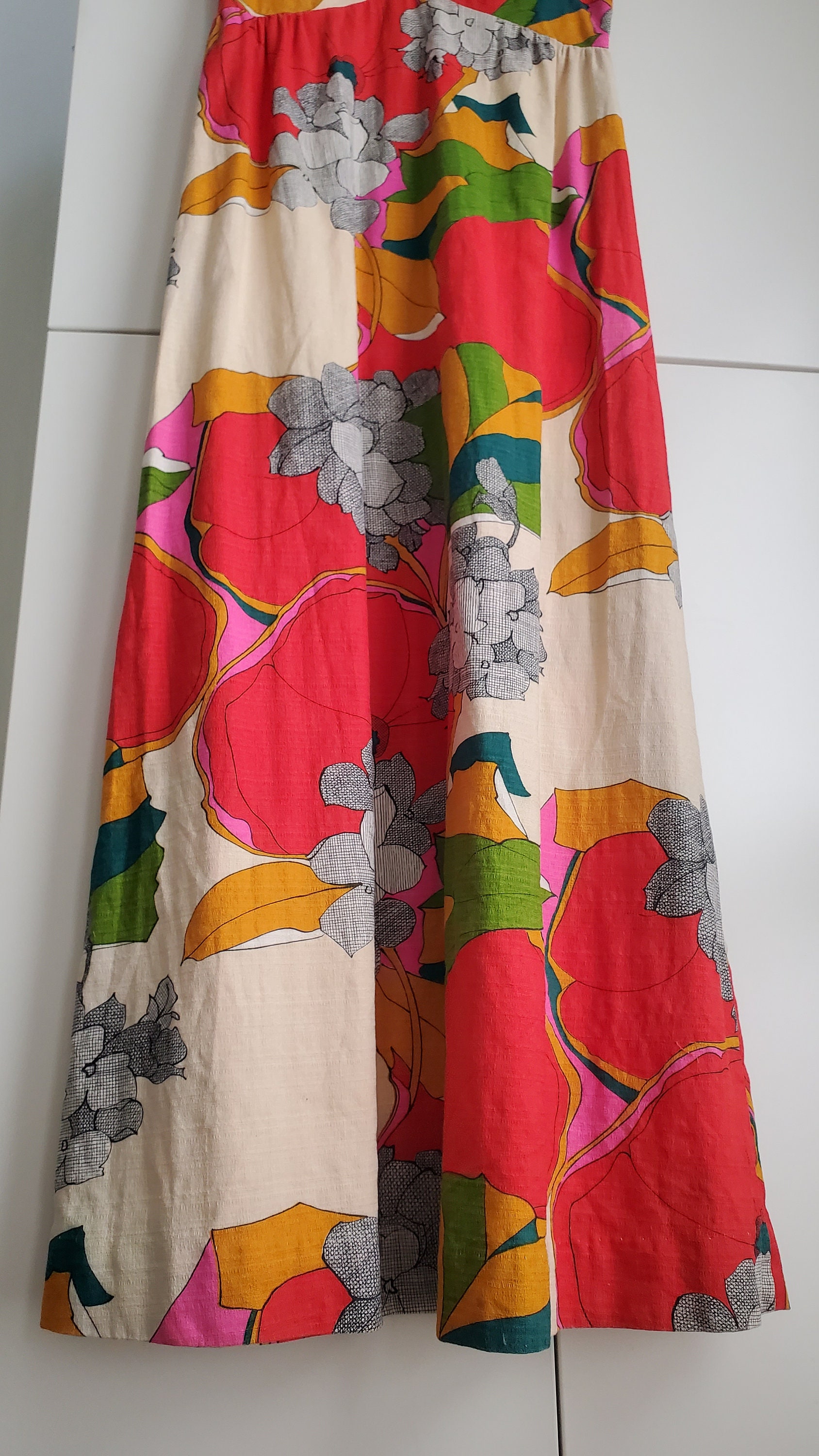 Vintage 1960s PSYCHEDELIC Floral Maxi Mcinerny Muumuu HAWAIIAN Dress ...