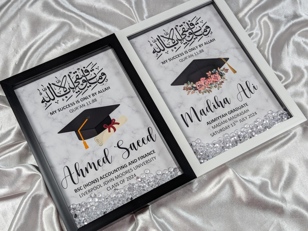 Personalised Islamic Graduation Frame Print - University, A Level, GCSE ...