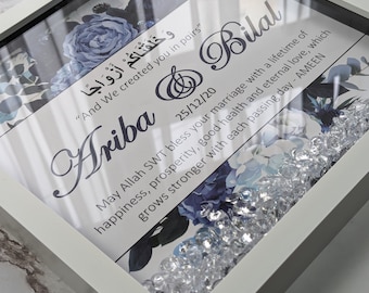 Personalised Wedding Frame Couples Shadow Box Frame Nikkah Gift ...