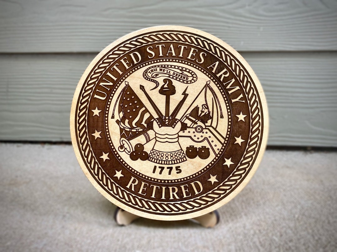 US Army Retired Wooden Plaque | Retired Veteran Gift | Army Retirement ...