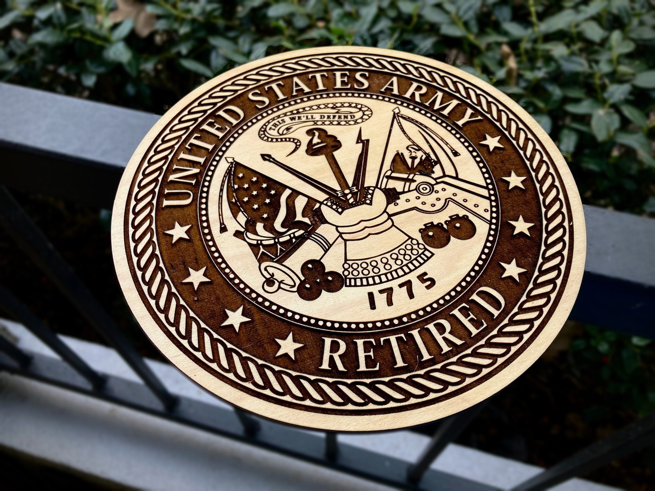 US Army Retired Wooden Plaque Retired Veteran Gift Army Retirement Gift ...