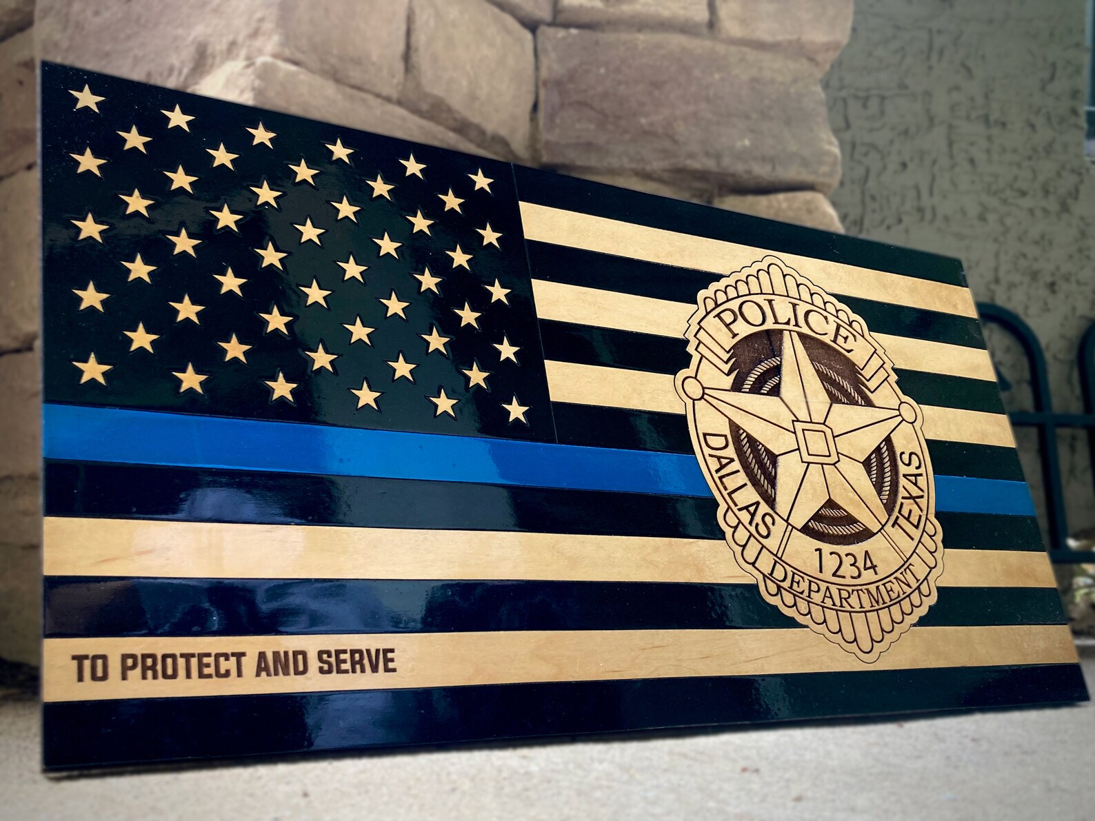 Personalized Dallas Police Badge Flag Thin Blue Line - Etsy