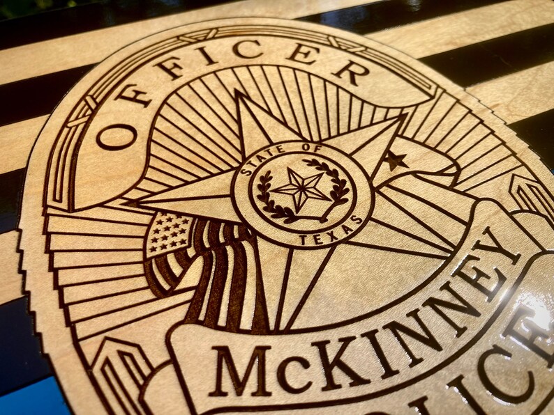 Personalized Mckinney Police Badge Flag Thin Blue Line - Etsy