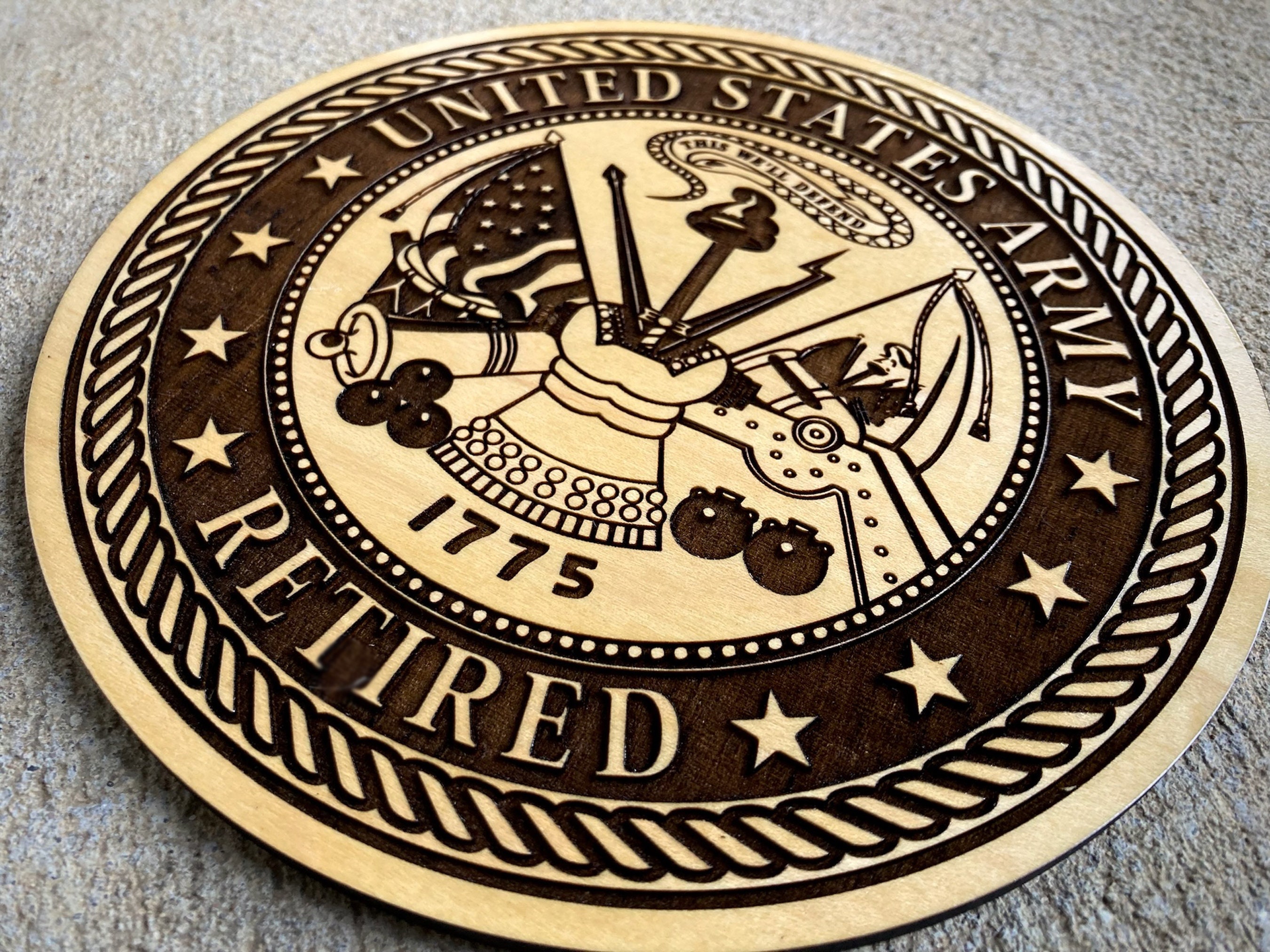 US Army Retired Wooden Plaque Retired Veteran Gift Army Retirement Gift ...