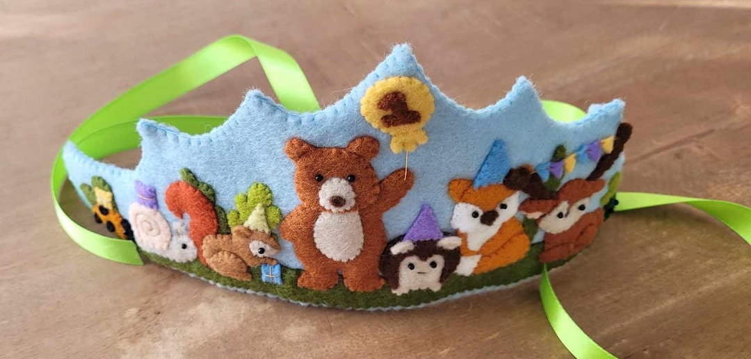 Birthday Woodland Animals Crown - PDF Pattern - Sewing Pattern ...