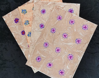 Handmade Marbled Paper for Bookbinding, Découpage and Paper Crafts ...