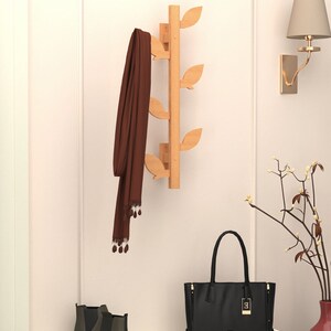 Wooden Wall Coat Rack, Tree Branches Wall Mounted Coat Rack, Hanger ...