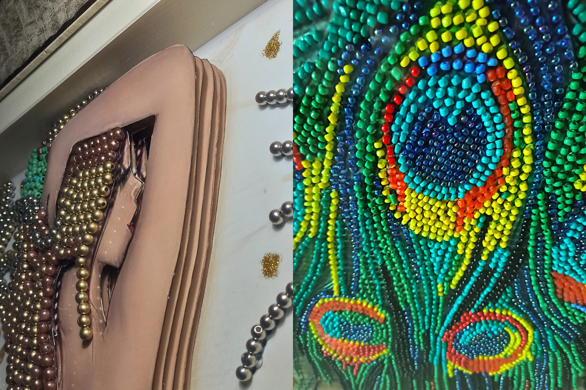 Paper Quill Art Lady in Peacock Dress 3D Paper Relief Wall | Etsy