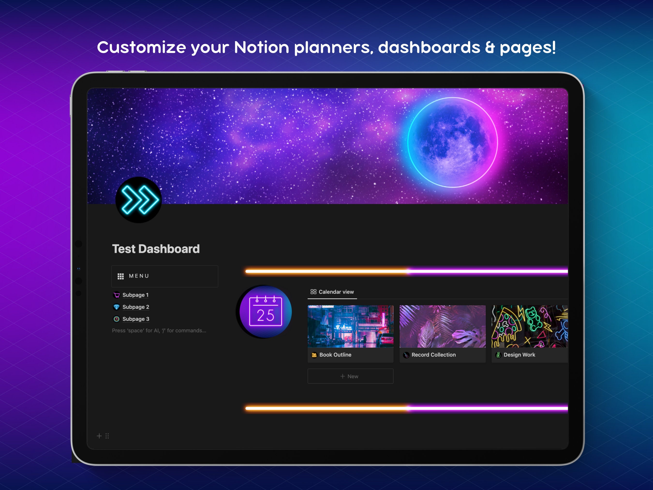 Notion Icons in NEON notion Covers Notion Icons & Dividers - Etsy UK