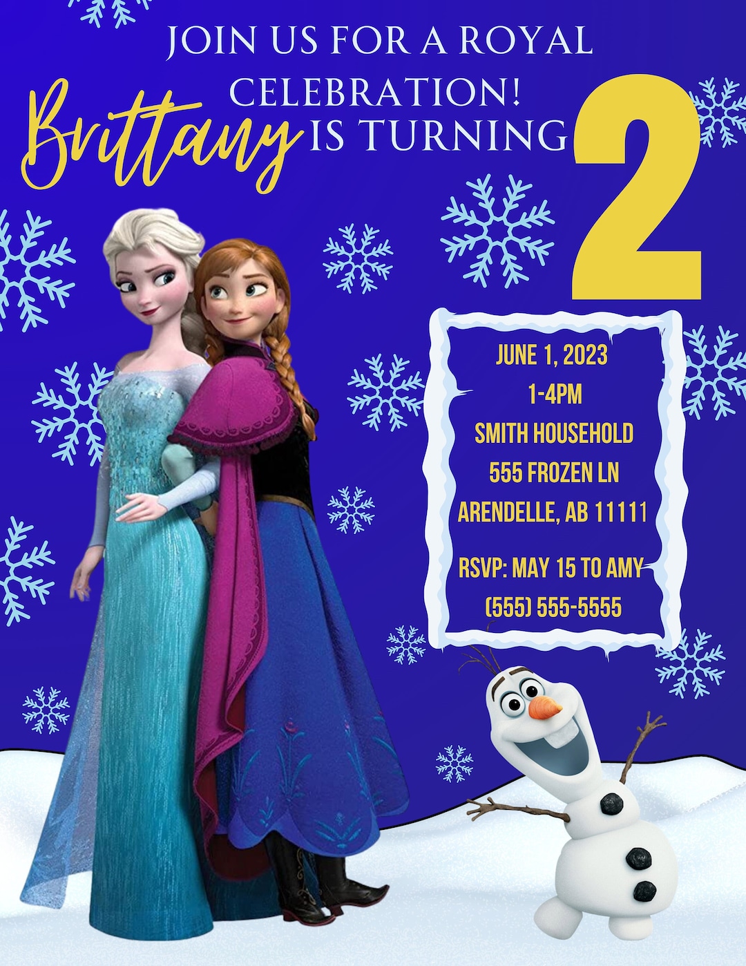 Frozen Birthday Party Invitation - Etsy