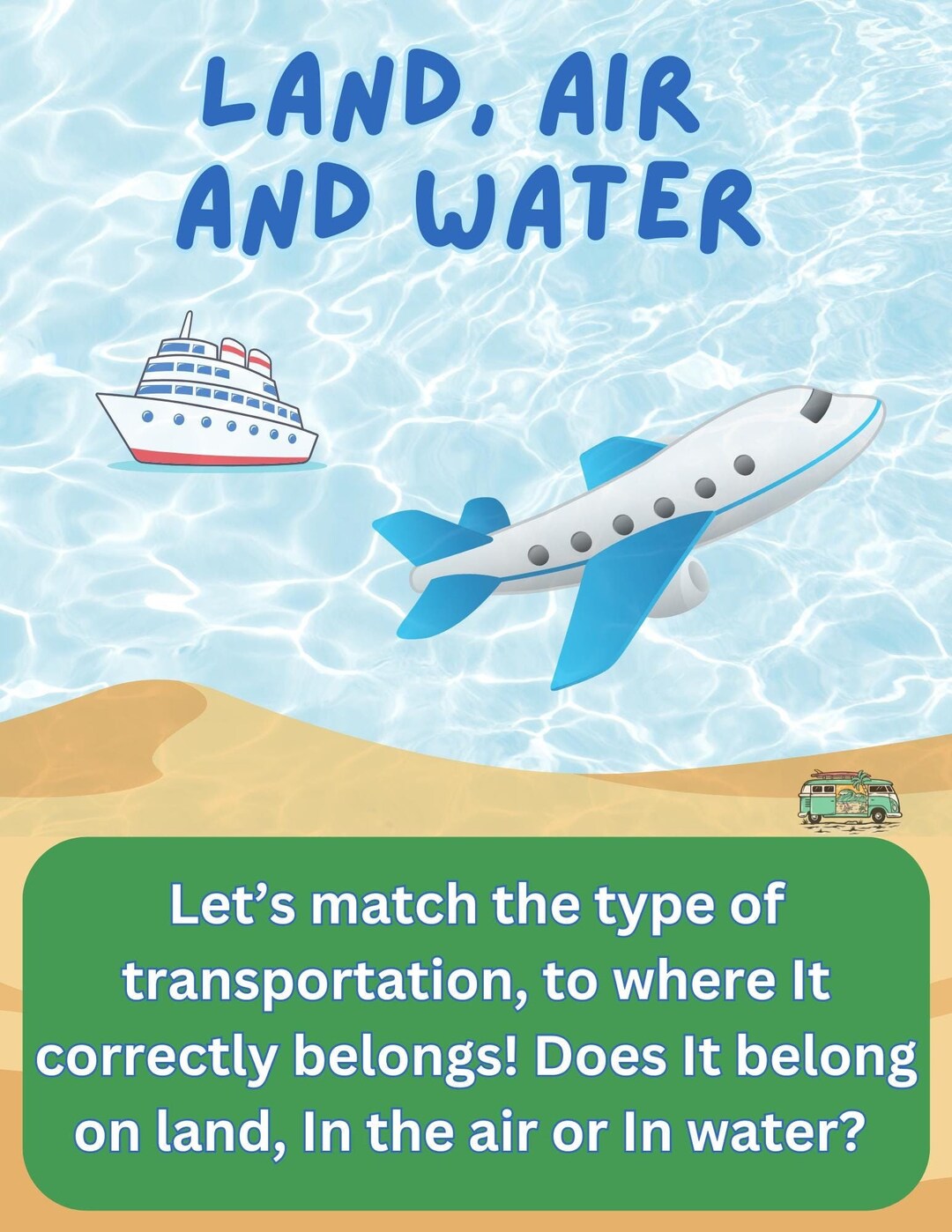 Land, Air and Water Activity - Etsy