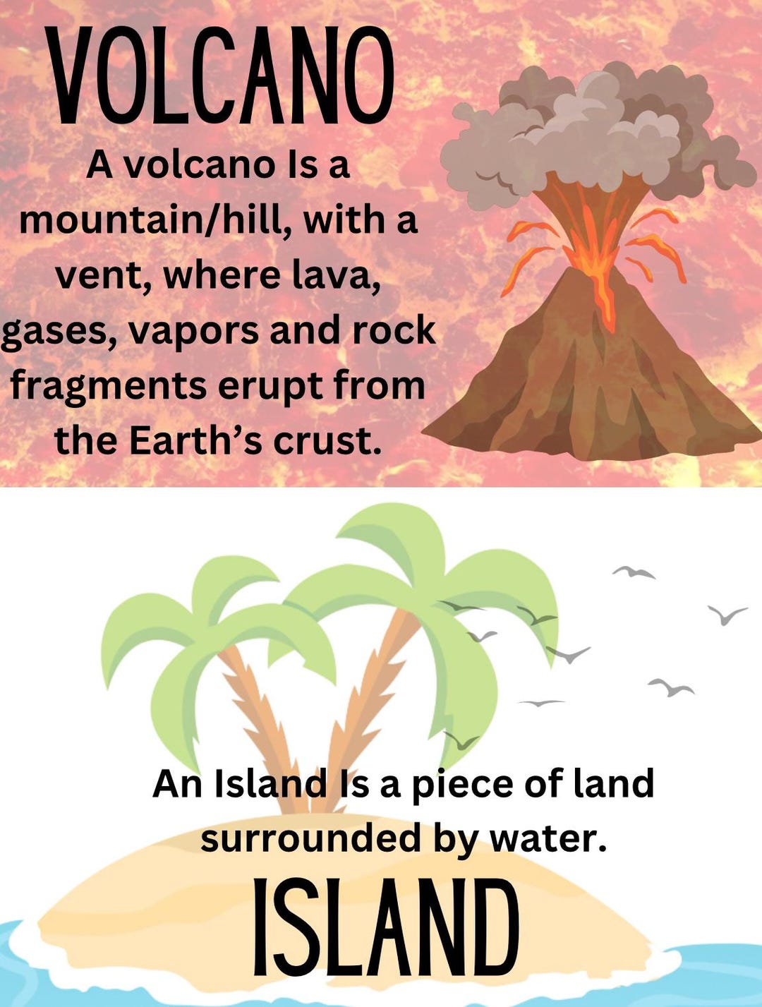 Land Forms Matching Game and Definition Sheets - Etsy