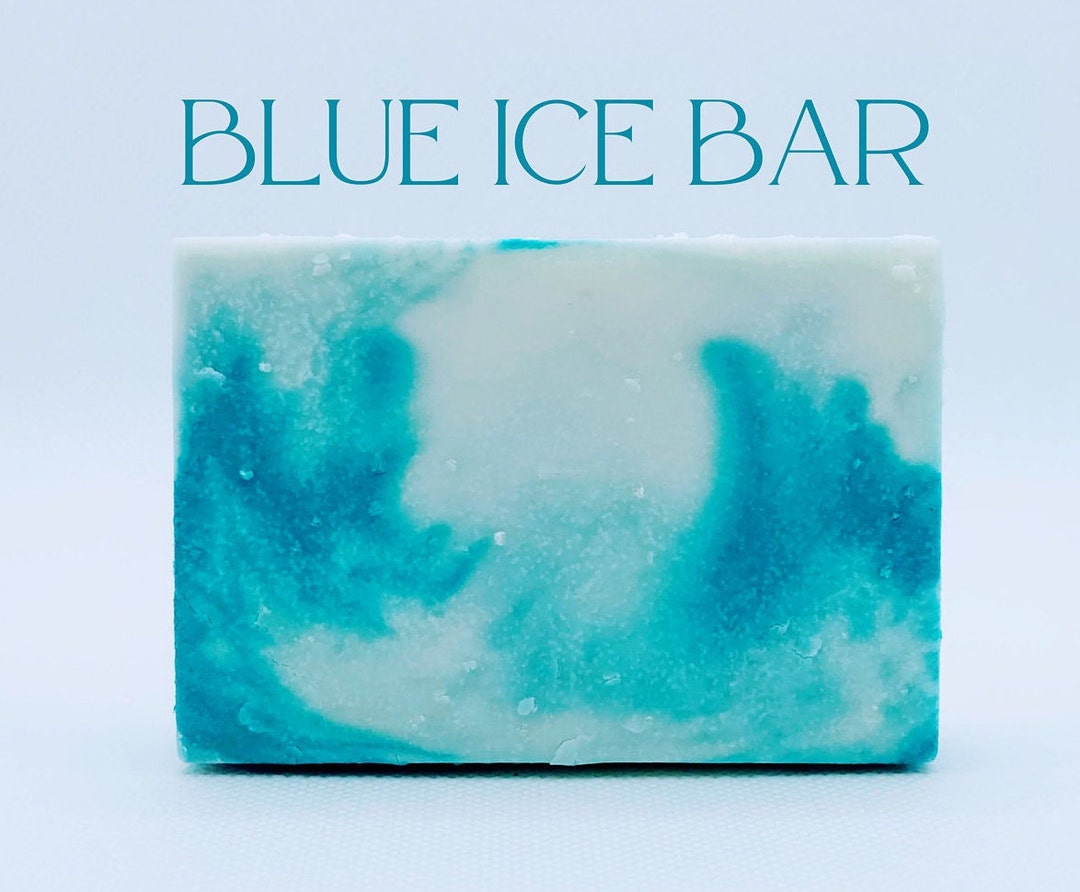 Bergamot Fragranced "blue Ice" Salt Soap Bar With Kaolin Clay - Etsy