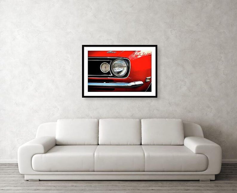 Red 1967 Camaro Front End Original Wall Art Print on Archival Paper and ...