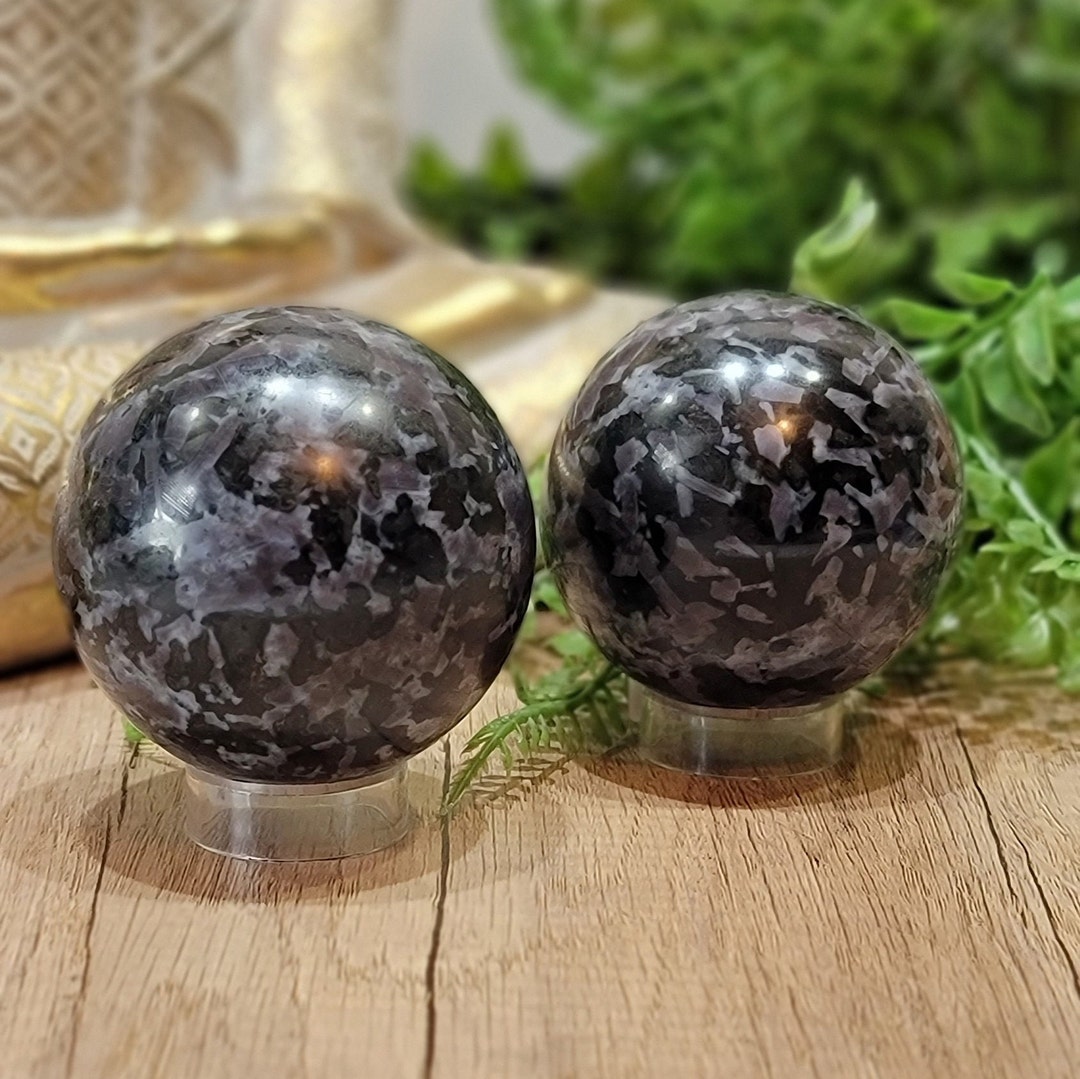 Indigo Gabbro Sphere/crystal Ball/mystic Merlinite/blizzard Stone - Etsy