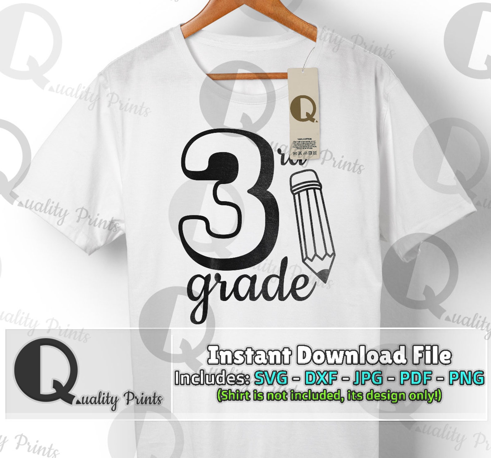 3rd grade school SVG dxf printing kids Iron On PDF | Etsy