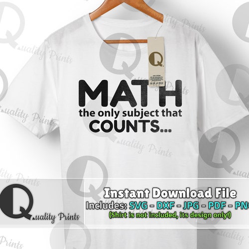 Math the Only Subject That Counts Svg Math Teacher Svg Funny - Etsy