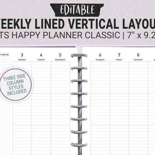 Editable Classic Happy Planner Monthly Calendar Inserts - Etsy
