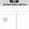 Editable BIG Happy Planner Vertical Inserts, Printable Weekly Planner ...