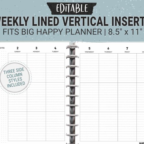 EDITABLE Big Happy Planner Dashboard Layout Printable Insert - Etsy