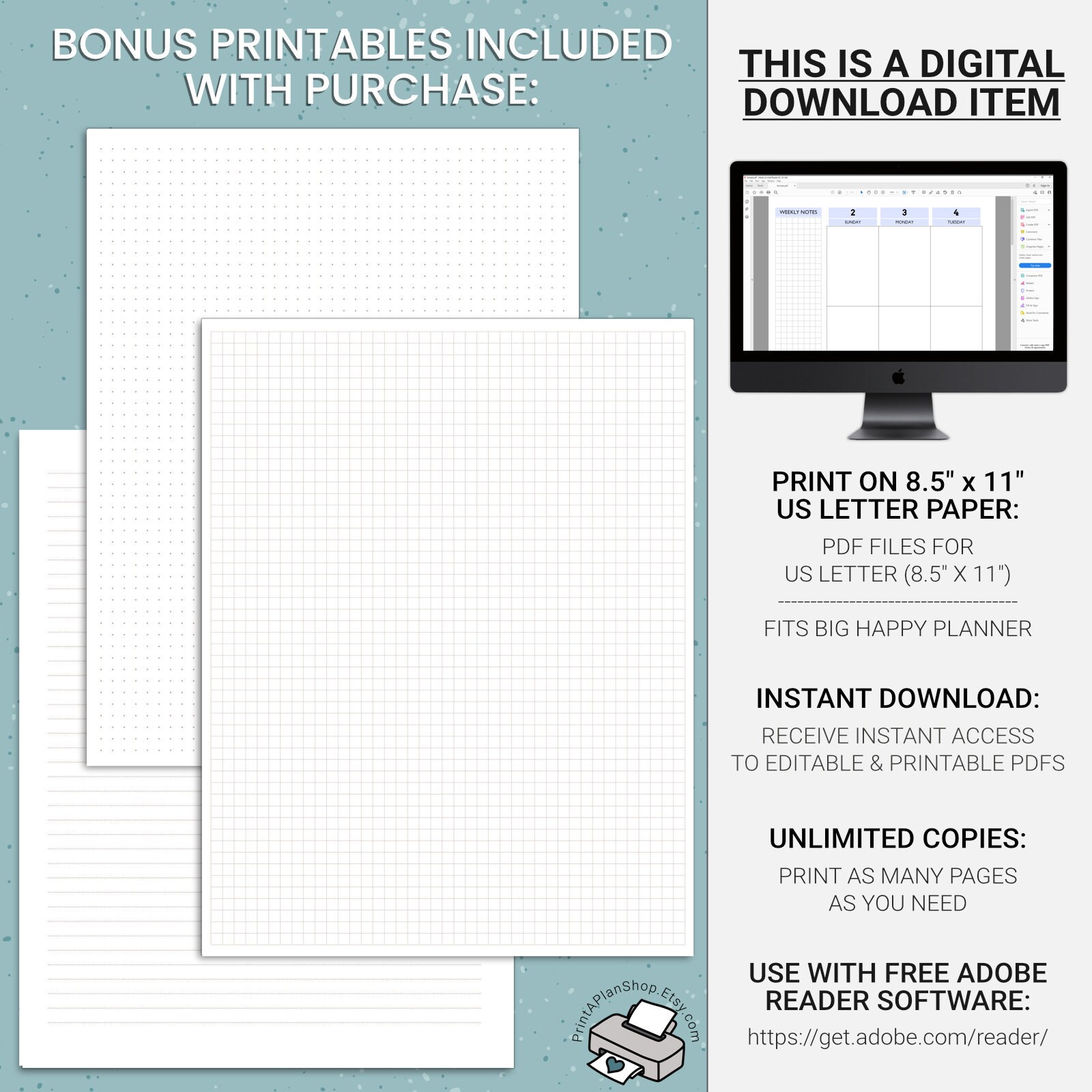 Editable BIG Happy Planner Vertical Inserts Printable Weekly - Etsy