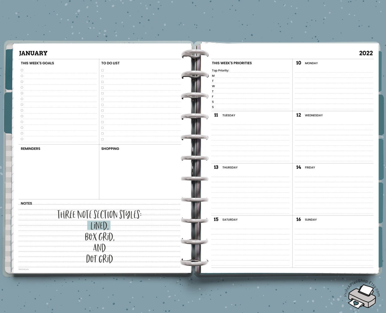 Editable BIG Happy Planner Dashboard Layout Printable Weekly - Etsy