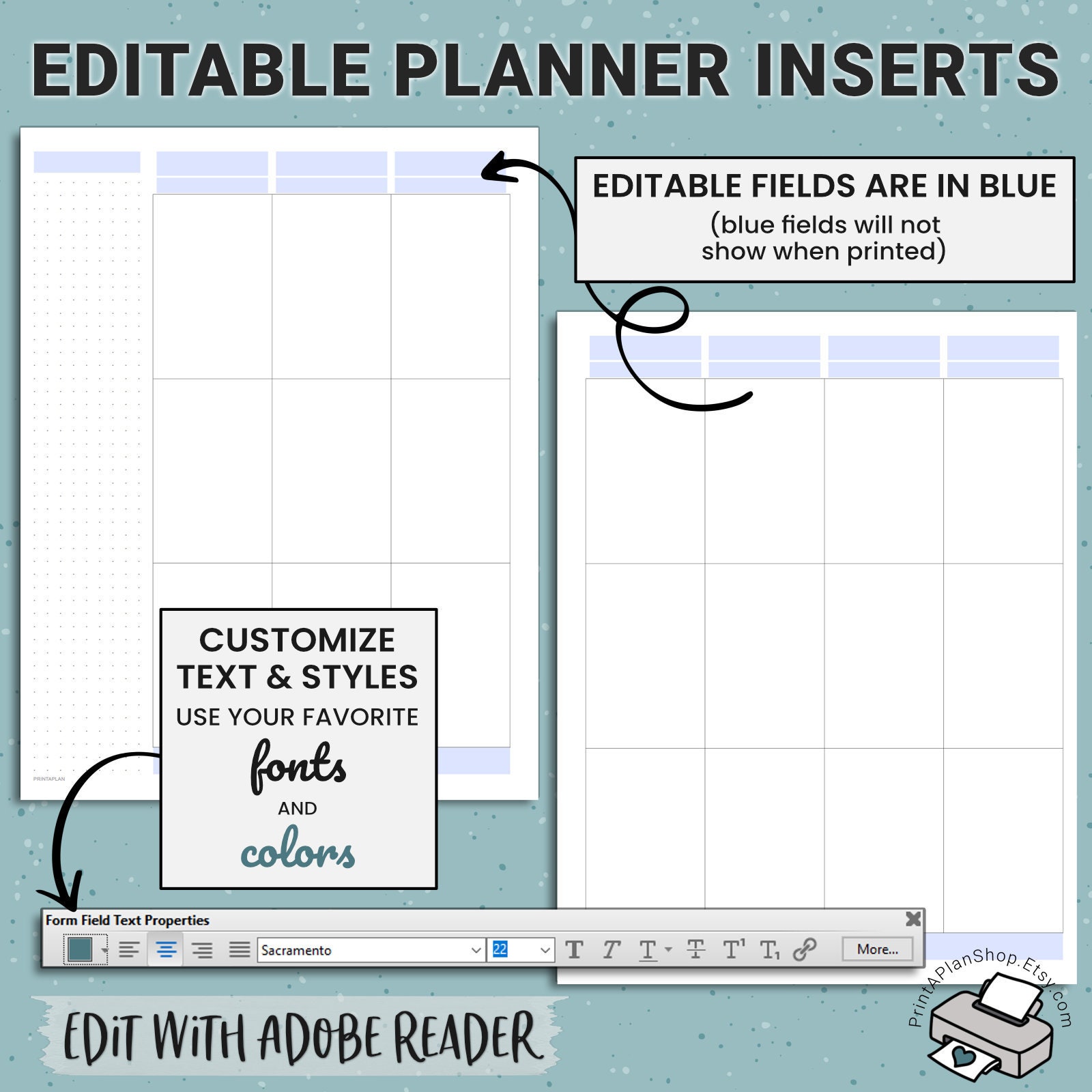Editable BIG Happy Planner Vertical Inserts Printable Weekly - Etsy
