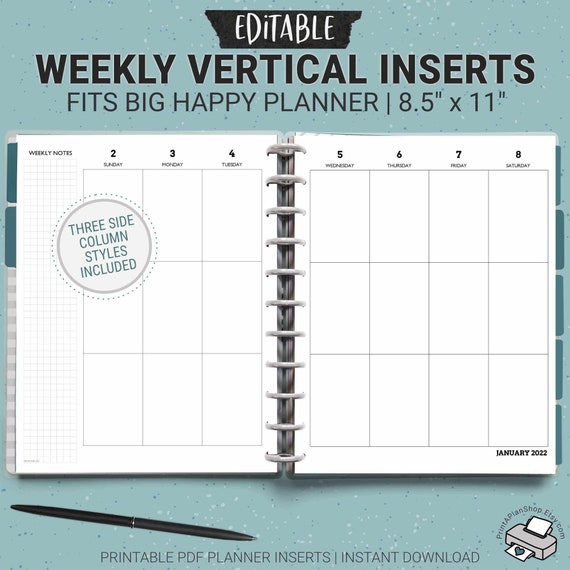 Happy Planner Big Weekly Vertical Undated Happy Planner Big Week ...