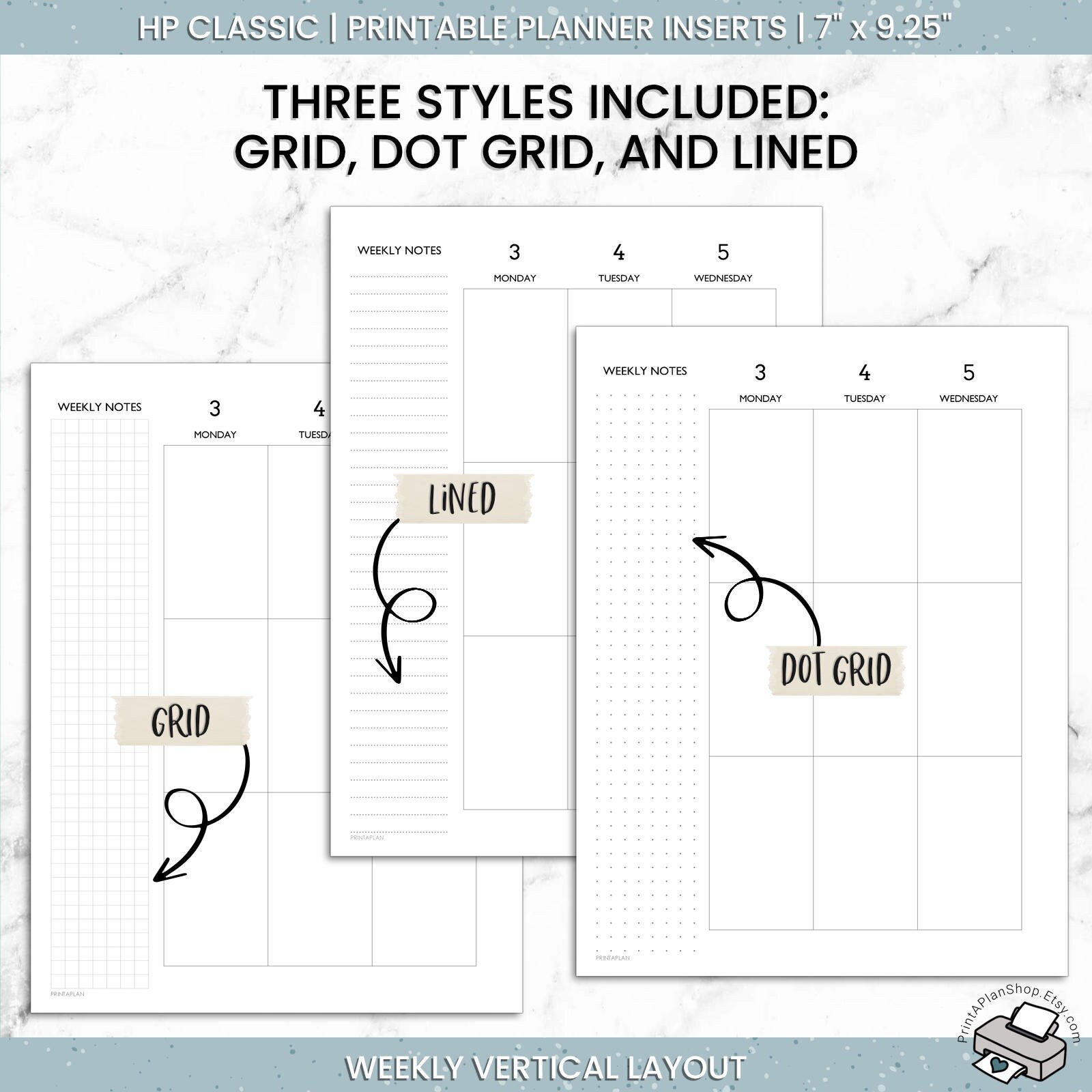 Editable Happy Planner Vertical Layout HP Classic Printable | Etsy