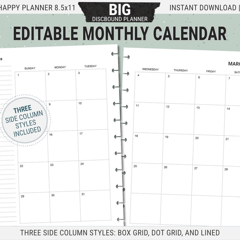 Planner Calendar - Etsy