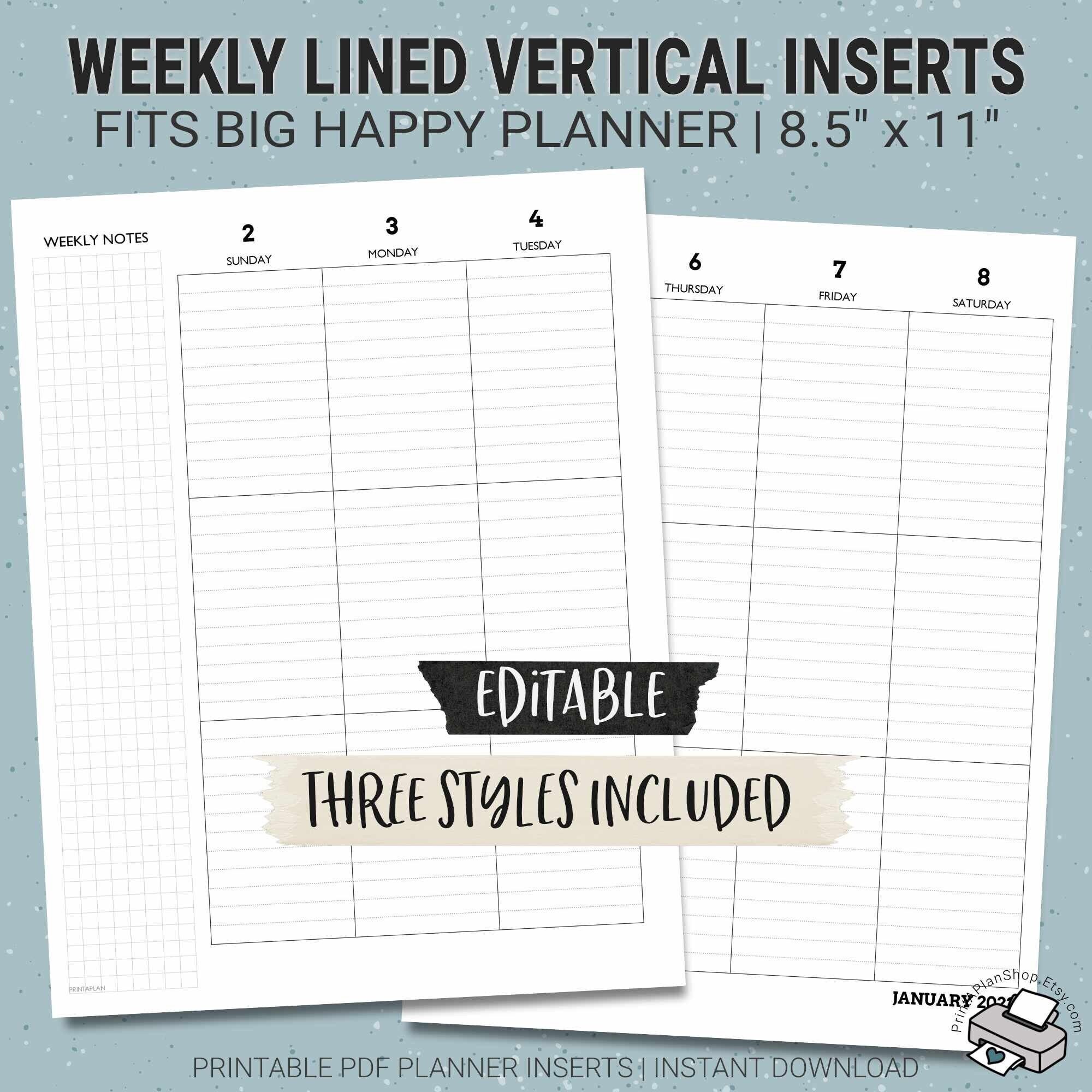 Happy Planner Big Weekly Vertical Undated Happy Planner Big Week ...