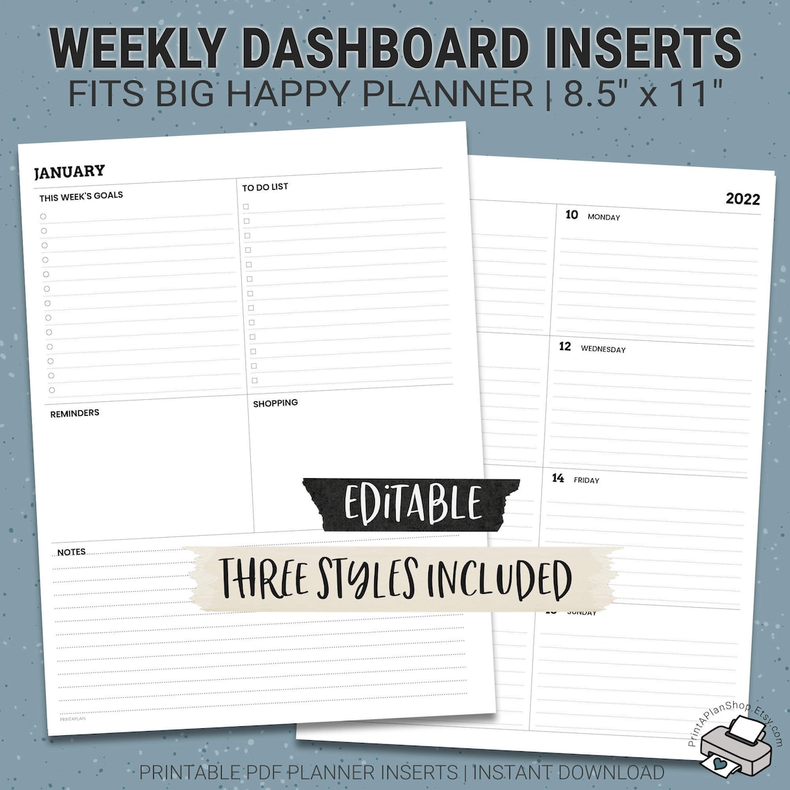 Editable BIG Happy Planner Dashboard Layout Printable Weekly - Etsy