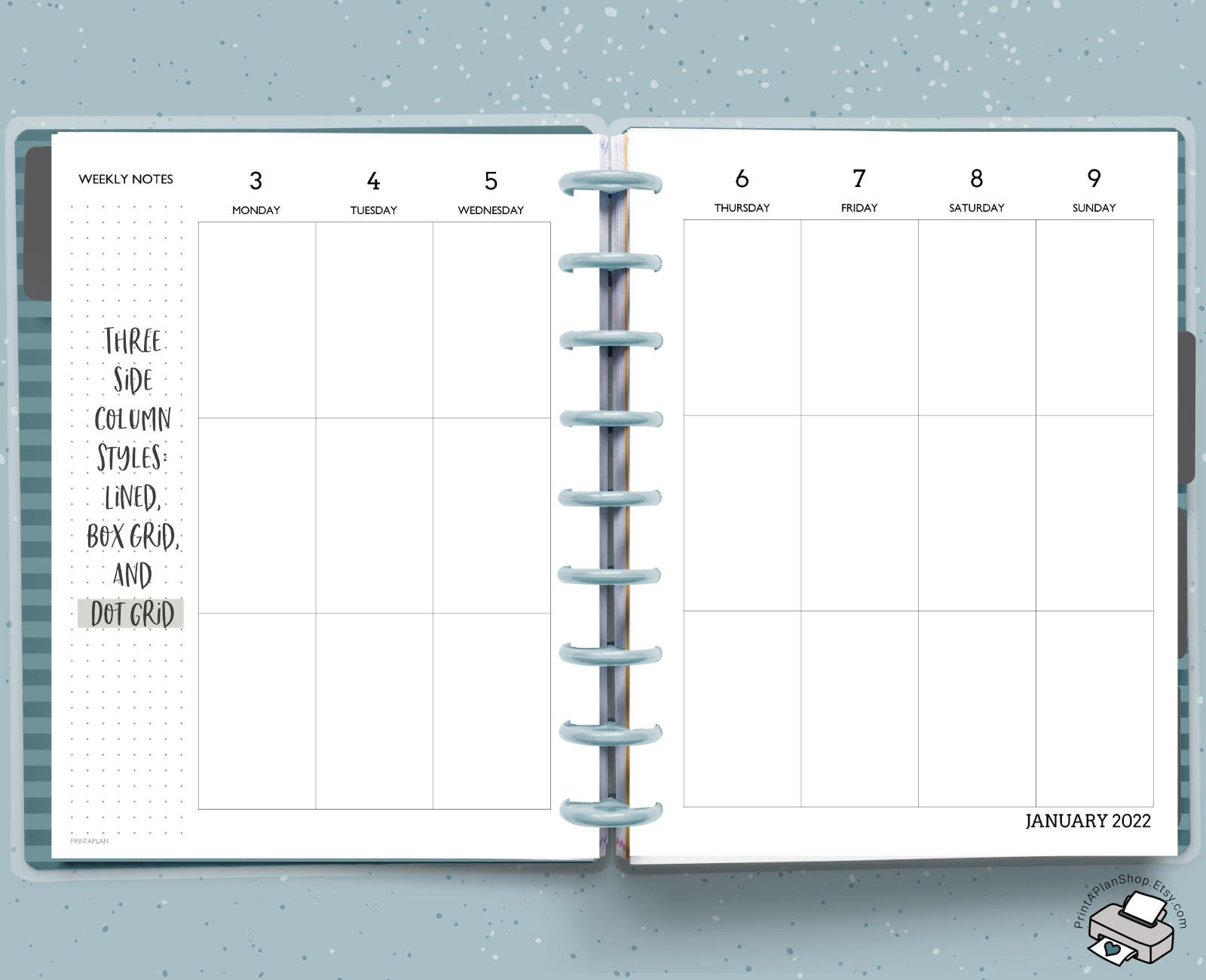 Editable Happy Planner Vertical Layout HP Classic Printable | Etsy