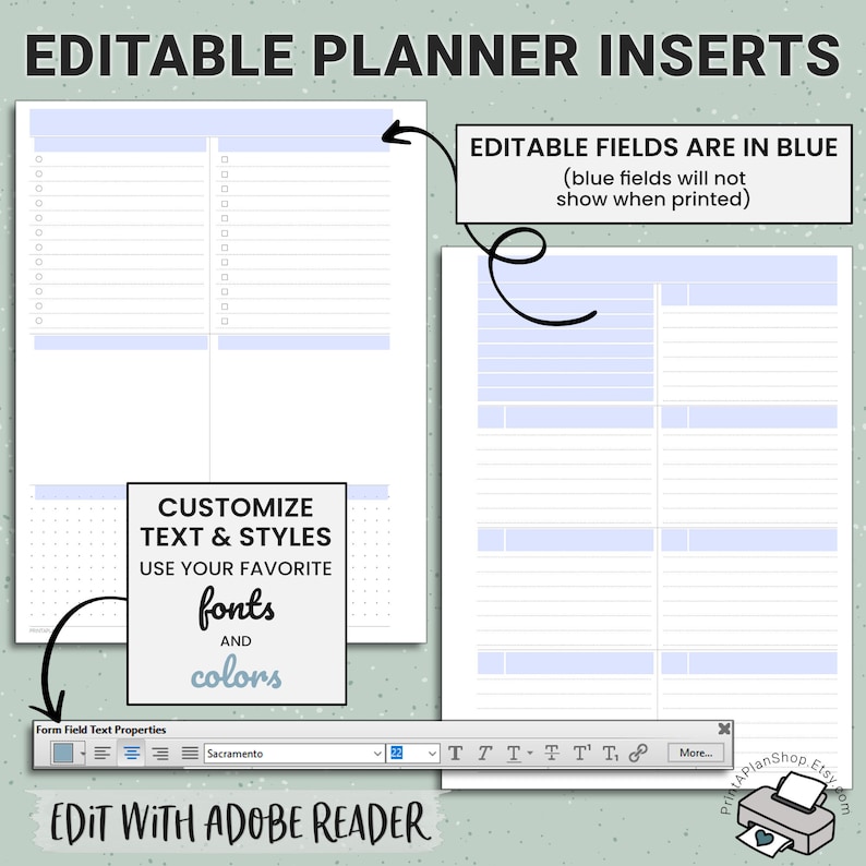 Classic Happy Planner Dashboard Layout: Editable Weekly Inserts ...
