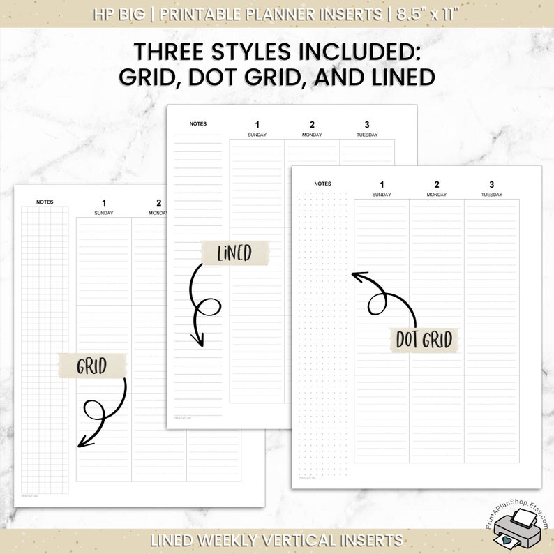 Editable BIG Happy Planner Vertical Inserts, Printable Weekly Planner ...