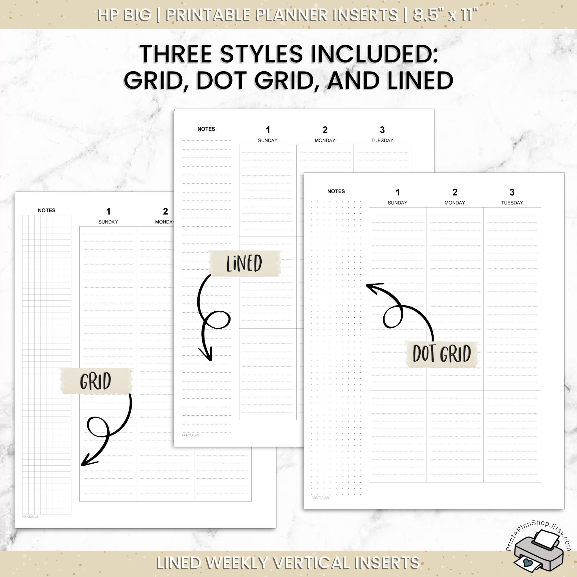 Editable BIG Happy Planner Vertical Inserts, Printable Weekly Planner ...