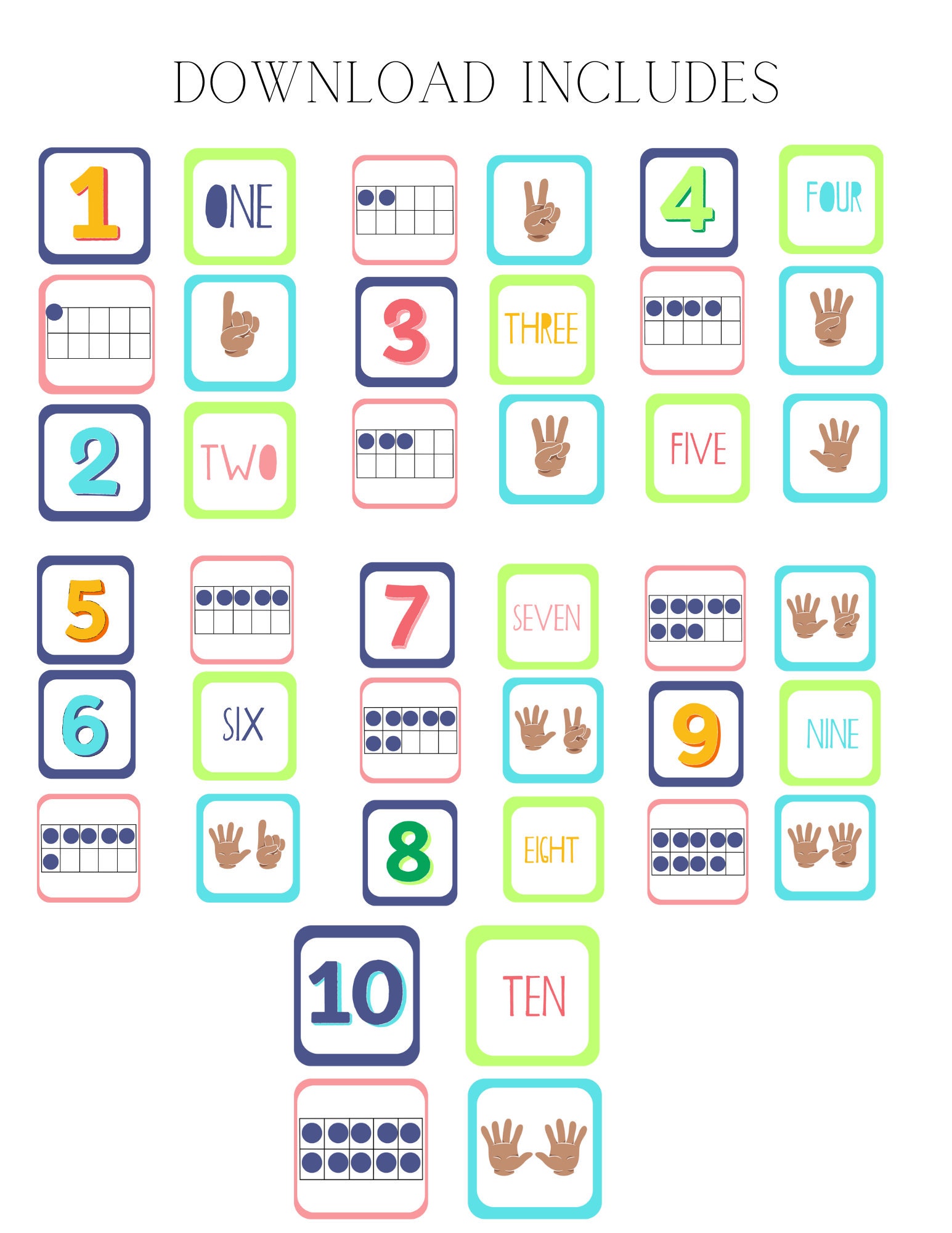 Number Matching Busy Book, Matching Numbers 1-10, Printable Busy Book ...