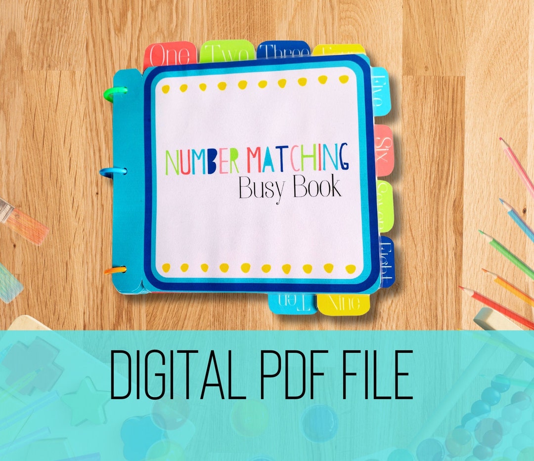 Number Matching Busy Book, Matching Numbers 1-10, Printable Busy Book ...