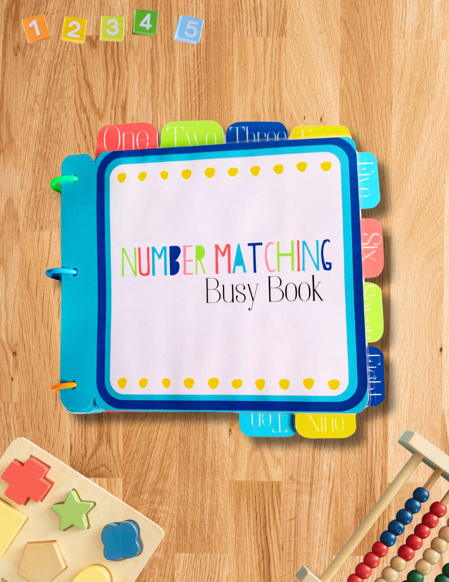 Number Matching Busy Book, Matching Numbers 1-10, Printable Busy Book ...