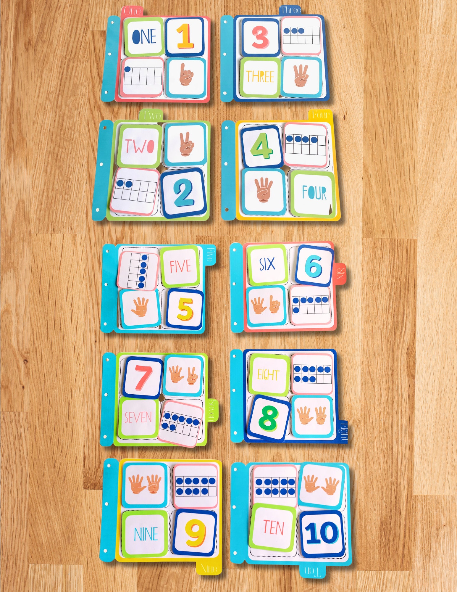 Number Matching Busy Book, Matching Numbers 1-10, Printable Busy Book ...