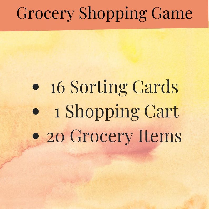 Grocery Shopping Sorting Game - Etsy