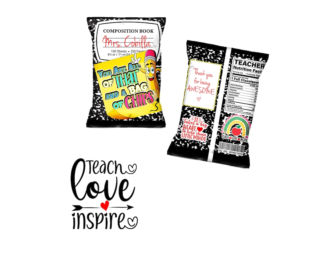 Teacher Appreciation Chip Bag, Teacher Appreciation Favor Bag ...