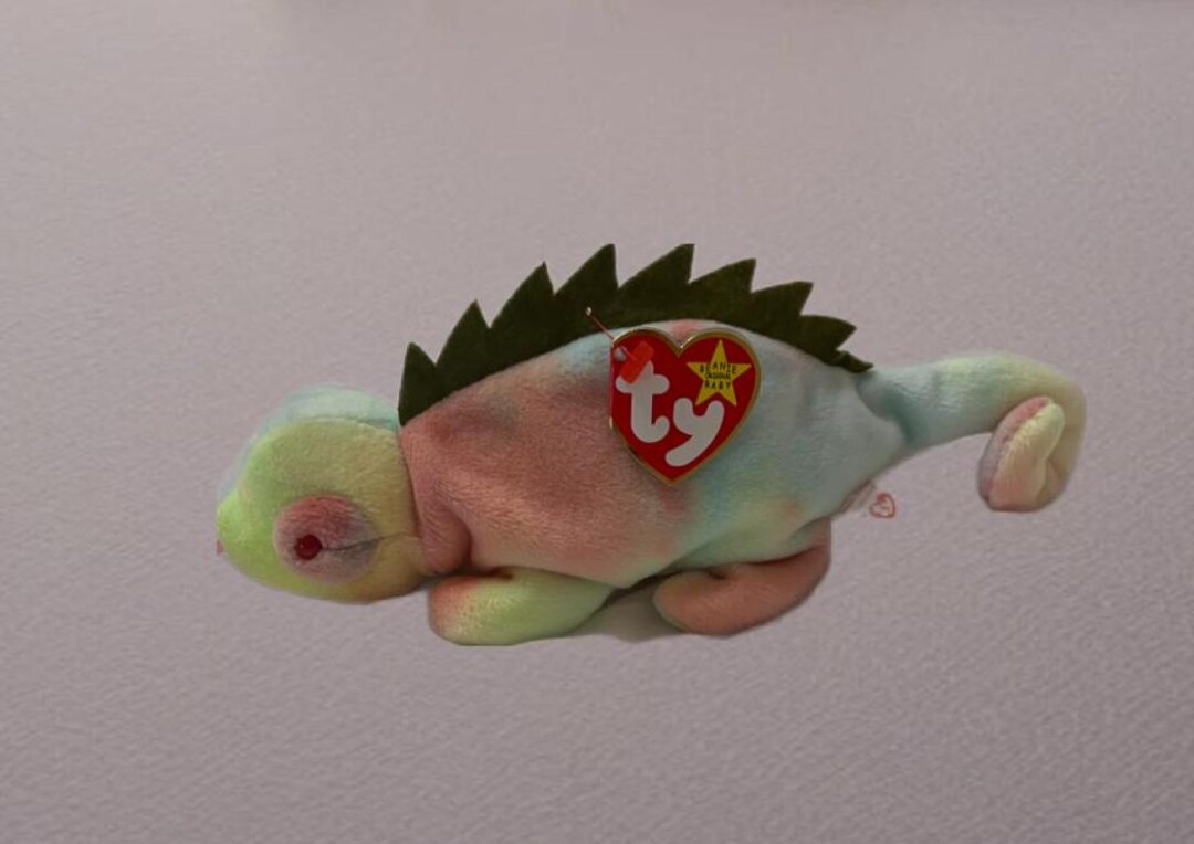 TY RAINBOW Beanie MISLABELED as Iggy, Original Beanie Babies Collection ...