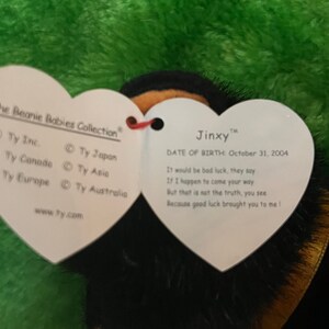 TY Jinxy, Rare, Original Beanie Babies Collection, Plush Kitty ...