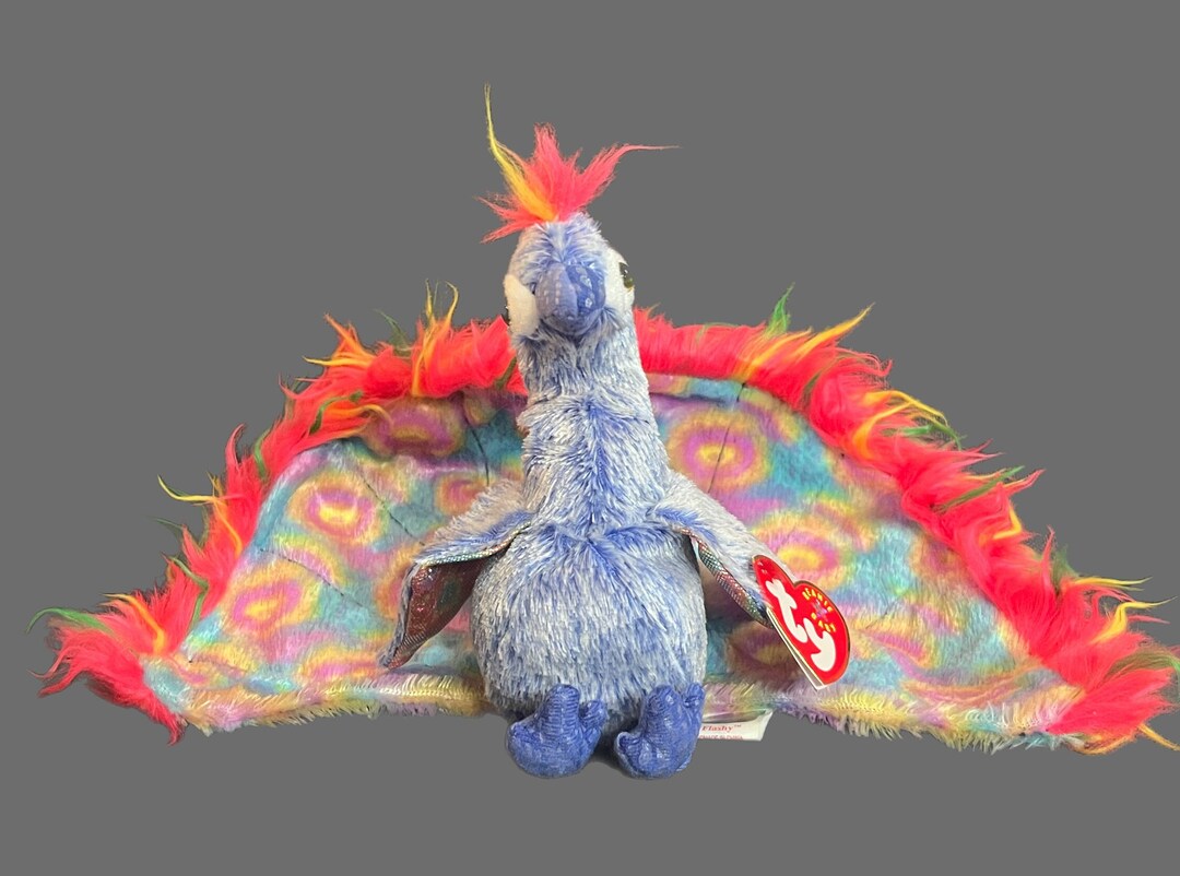 TY FLASHY PEACOCK, Original Beanie Babies Collection, Stuffed ...