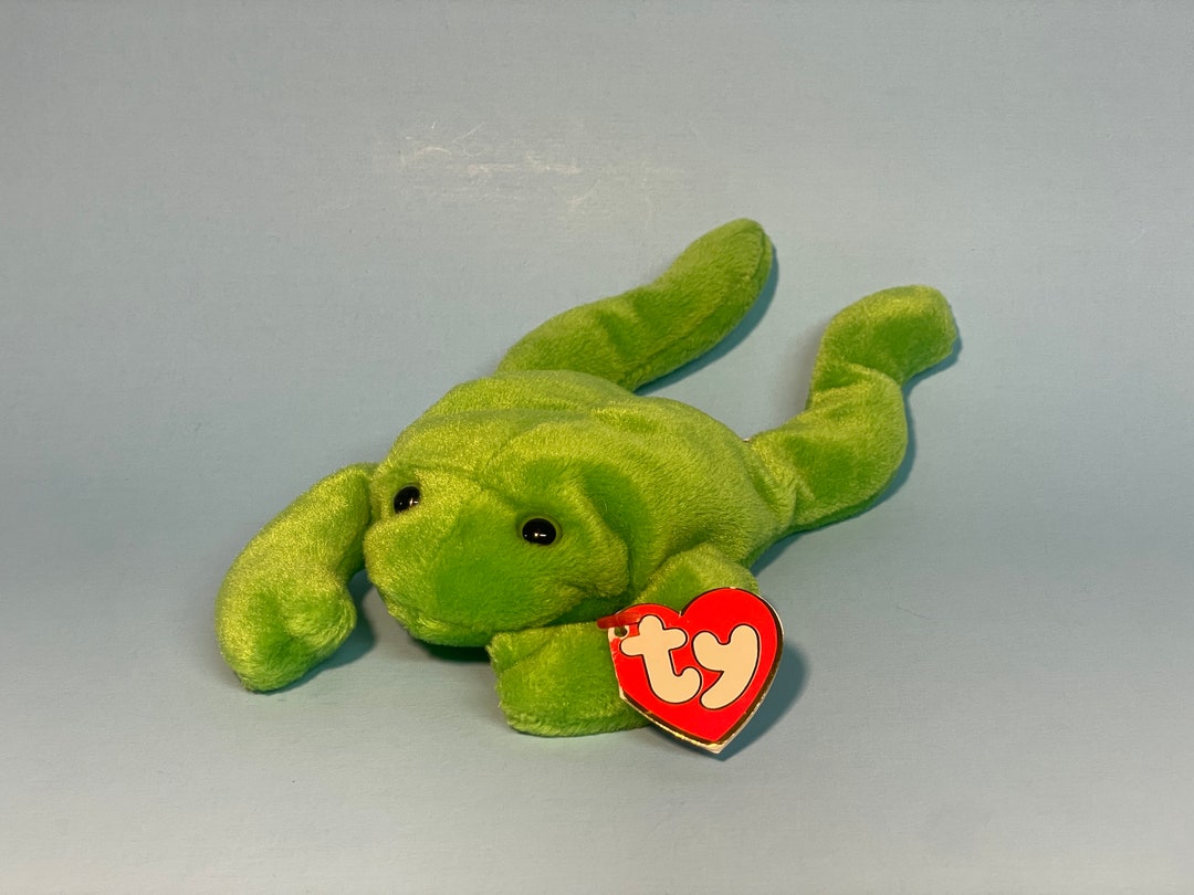 1995 Legs the Frog Ty Beanie Baby 4020 - 3rd Generation Red Heart Hang ...